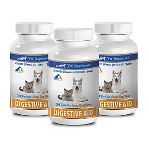 pet Digestive aid - Pet Digestive Aid - Probiotics - for Dogs and Cats - Chewable - Dog Digestive enzymes Chews - 3 Bottle (180 Chews)