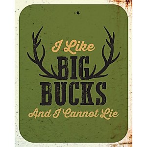 Govivo I Like Big Bucks And I Cannot Lie - Wall Decor Art Print with a green background - 8x10 unframed artwork printed on photograph paper