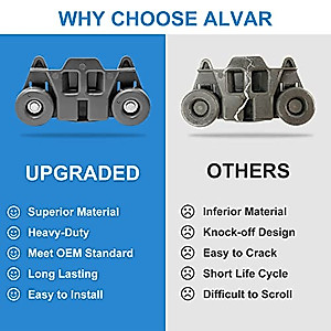 Upgraded W10195416V (Packs of 4) Dishwasher Wheels Lower Rack Replacement for Whirlpool Kitchenaid Maytag Kenmore,Improved Dishwasher Rack Wheels Parts AP5983730, W10195416V, W10105417, PS11722152