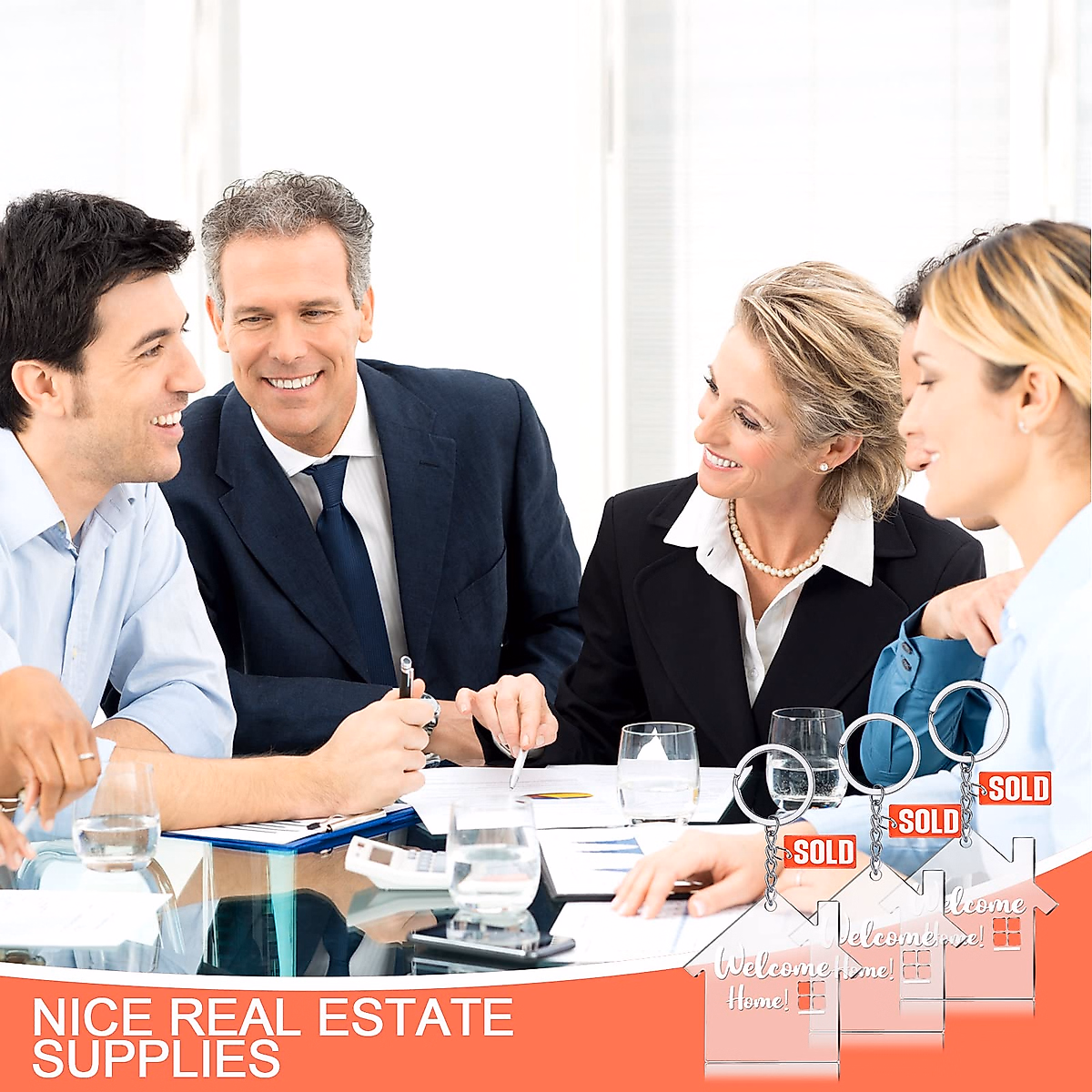 Inbagi 12 Sets House Acrylic Keychain Real Estate Agent Keychain Clear Blank DIY Keychain New Home Keychain Welcome Home Housewarming Gift for Real Estate Agent Supplies, Gifts