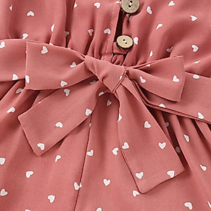 Tepuce 2T Girls Clothes Summer Baby Strap Sleeveless One Piece Halter Romper Casual Jumpsuit, Pink Heart 2-3T/100cm