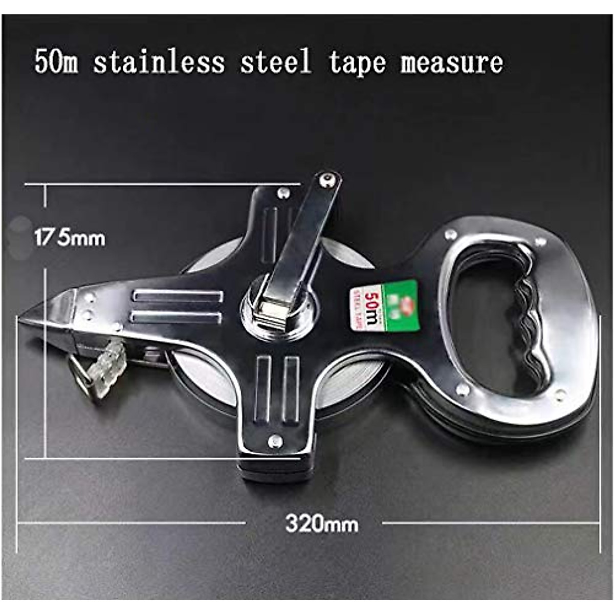 Tape Measure, Portable Steel Frame Ruler, Galvanized Iron Stainless Steel Shelf Ruler Inserted Ground Ruler Steel Tape Measure ,50M Portable Steel Tape Measuring Tape Surveyor Tool