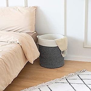 Goodpick Woven Laundry Basket Toy Storage Bin for Blanket (Set of 2)
