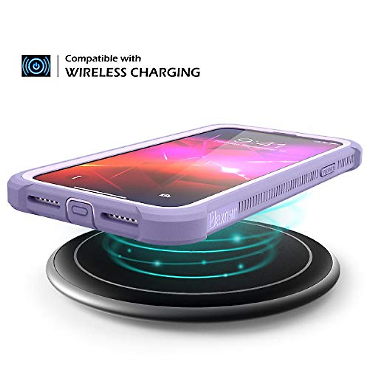 Dexnor iPhone 11 Case with Screen Protector Clear Rugged 360 Full Body Protective Shockproof Hard Back Defender Dual Layer Heavy Duty Bumper Cover Case for iPhone 11 6.1" - Purple