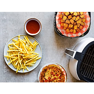 EaZy MealZ 100 Piece Air Fryer Paper Liners, Disposable, Airfryer Oven Insert Parchment Sheets, Grease and Water Proof, Non-Stick, Parchment Baking Paper for Baking Roasting Microwave