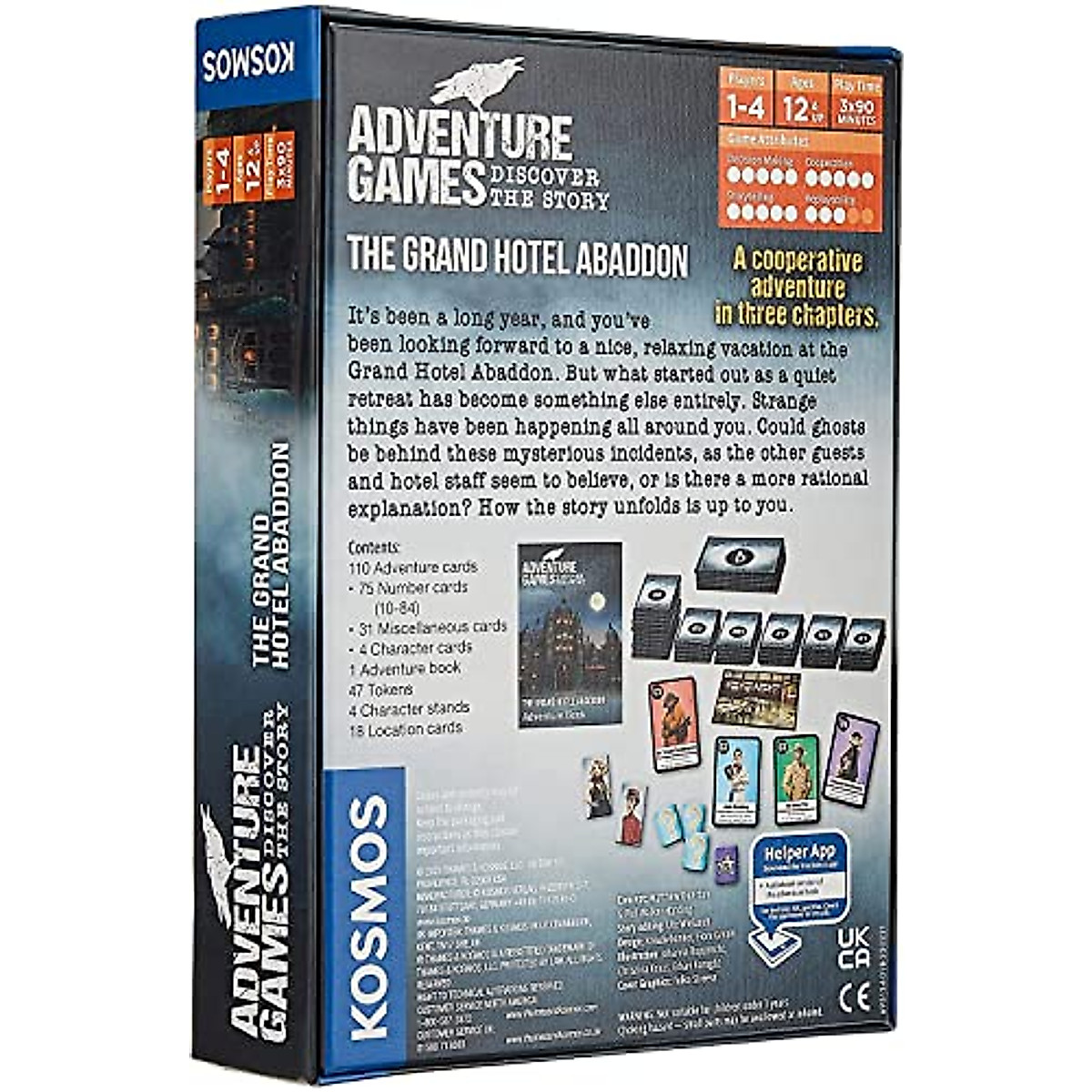 Adventure Games: The Grand Hotel Abaddon - A Kosmos Game from Thames & Kosmos | Collaborative, Replayable Storytelling Gaming Experience for 2 to 4 Players Ages 12+, Grey
