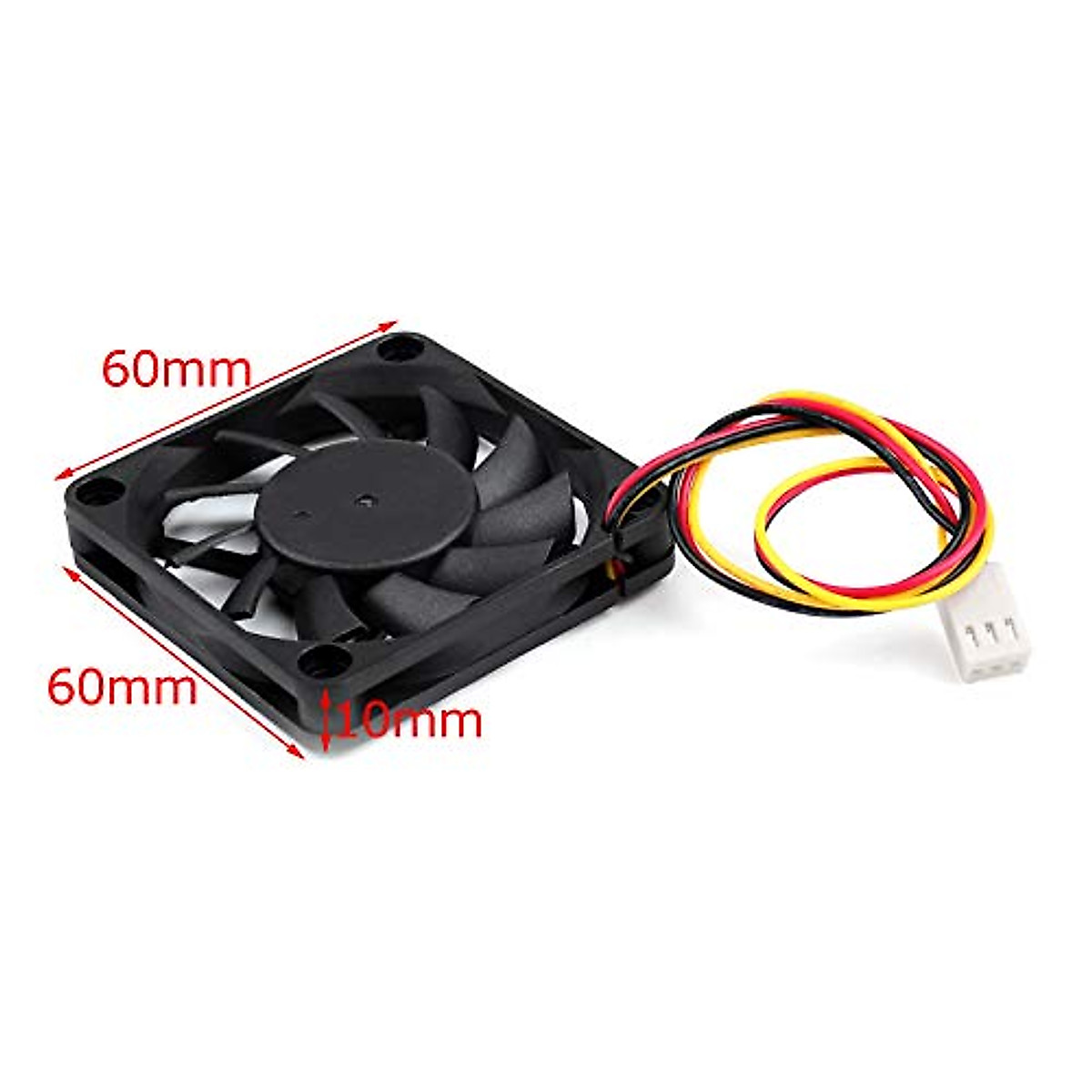 Areyourshop 1Pcs DC Brushless Cooling PC Computer Fan 12V 0.18A 6010s 60x60x10mm 3 Pin Wire Fan