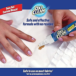 OxiClean Stain Remover Pen for Clothes (4 Pack) - Instant Spot Cleaning for All Laundry Stains: Blood, Food, Drinks, Dirt, Ink, Makeup - Bleach-FREE & Travel-Friendly (2x More Quantity)