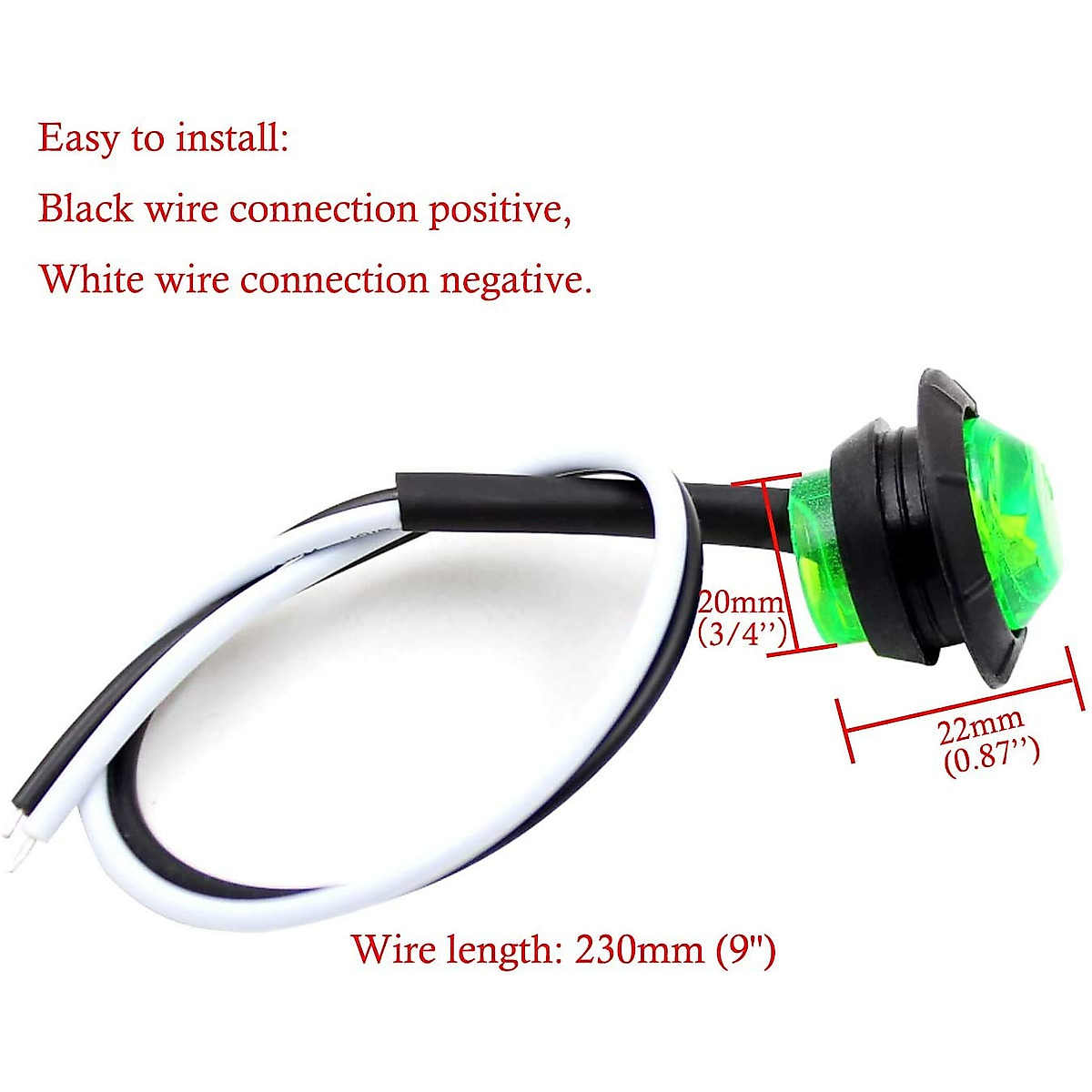 10 Pack Waterproof Marine Boat LED Lights, LED Underwater Lighting, Utility Led Interior Lights Navigation Lights Deck Courtesy Lights 12V for Yacht Boat Fishing Pontoon Sailboat Kayak (Green)