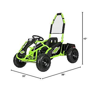 MotoTec Mud Monster Kids Electric 48v 1000w Go Kart Full Suspension Green