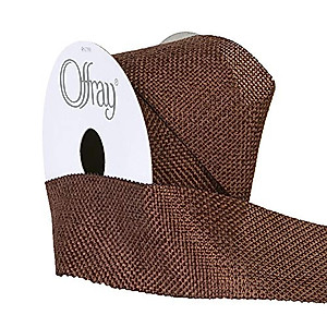 Berwick Offray 1.5" Wide Rustic Saddle Polyester Ribbon, Mud Pie Brown, 3 Yards