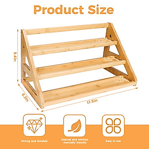 MNADSFKJ Bamboo Tiered Spice Rack for Countertop Spice Organizer for Pantry Spice Shelf Organizer for Cabinet Spices Rack