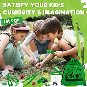 GINMIC Kids Explorer Kit & Bug Catching Kit, 11 Pcs Outdoor Exploration Kit for Kids Camping with Binoculars, Adventure, Hunting, Hiking, Educational Toy Gift for 3-12 Years Old Boys Girls