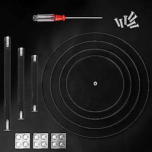 Acrylic Cake Stand, 3PCS Round Cake Stands for Dessert Table, Clear Cupcake Holder for Birthday Party, Pastry Candy Pizza Display Riser for Wedding Event
