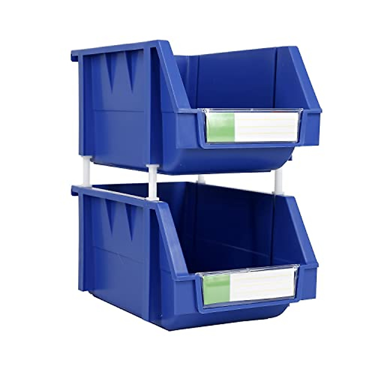 DJC Supply Blue Extra Small 3.5" X 5.2" X 2.1" Heavy Duty Thermoplastic Storage Bin, Stackable, Hangable, Side Connect (2 PACK)