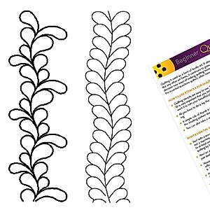Quilting Stencils for Machine and Hand Quilting - 2 Quilting Stencils for Border Patterns - Feather Border Plastic Quilt Stencil Set with Guide