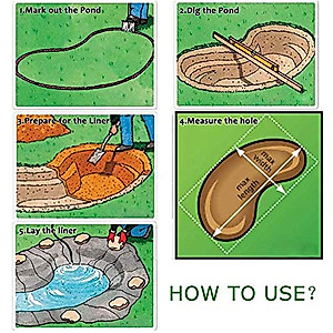 TECHTONGDA HDPE Pond Liner Black 20x20ft Flexible Water Garden Fish Pond Liner Elasticity