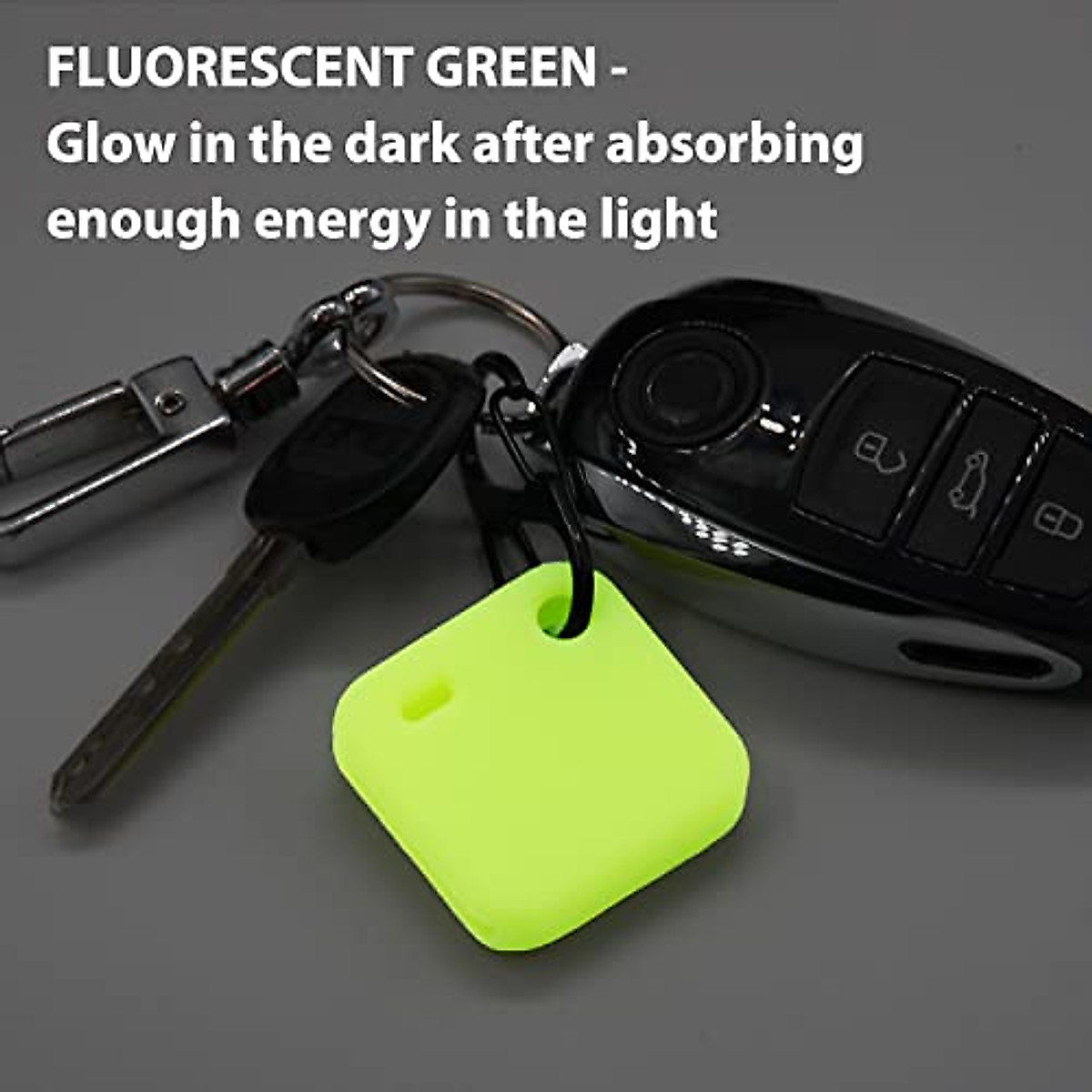 Silicone Case for Tile Mate 2020 & 2018 with Keychains, 2 Pack Anti-Scratch Protective Cover with Carabiner (Navy/Fluorescent Green)