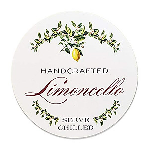 LIMONCELLO LABELS, Garland Style, 2" ROUND CIRCLE - 12 / PKG