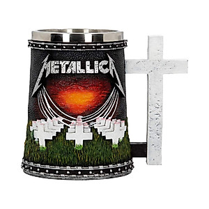 Nemesis Now Metal Band Tankard, Hand-Painted Beer Mug, Removable Stainless Steel Insert, Hard Rock Music Fans Collectible Merch, 16cm - Metallica Master of Puppets
