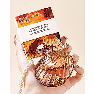 MeiPlumLai Shell Eyeshadow Palette,4 Colors Matte Shimmer Palette, Cute Shell Shape Long-lasting Eye Glitter Eye Shadow Make Up, Naturing-Looking, Ultra-Blendable Professional Makeup