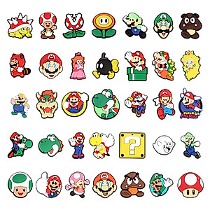 GOEKUU 30PCS, 35PCS Cartoon Shoe Charms for Boys, Teens, Girls, Kids, Game Shoe Decoration Charms for Clog Sandals, Holiday Party Gifts