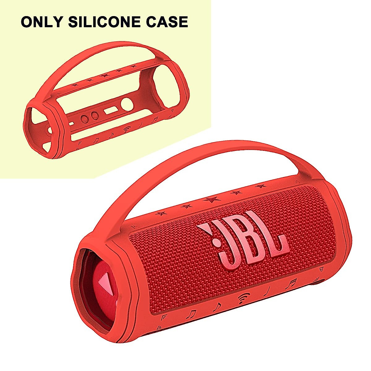Silicone Cover Case for JBL Flip 6 Portable Bluetooth Speaker, Protective Carrying Case for JBL Flip 6 Speaker Accessories (Only Case) (Red Case)