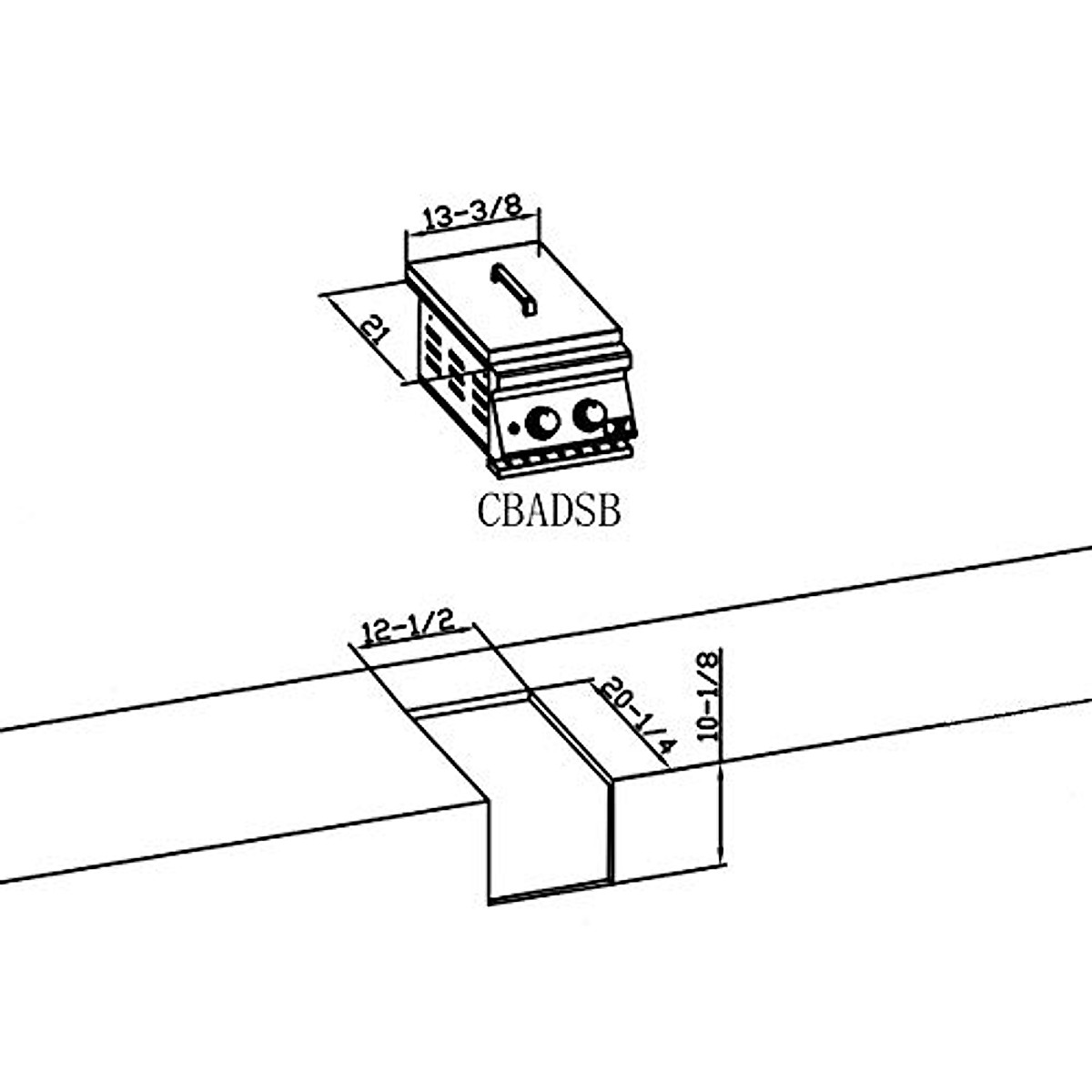 Bonfire Outdoor Kitchen Built-in Double Side Burner for BBQ Island, Includes Natural Gas Kit, 304 Stainless Steel, CBADSB