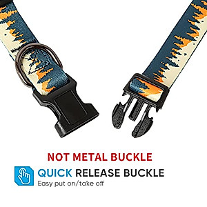 Timos Dog Collar for Small Medium Large Dogs,Adjustable Soft Puppy Collars with Quick Release Buckle,Sunset Valley,L Length 15.94''-25.59''