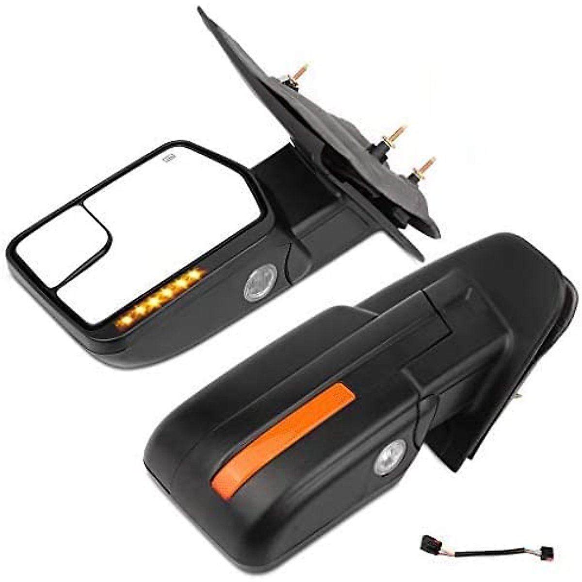 cciyu Tow Mirrors, Car Mirrors,Towing Mirrors Fit for 2004-2014 for F-150 with 1 Pair Power Heated Manual Folding Turn Signal Lights Back Reflector