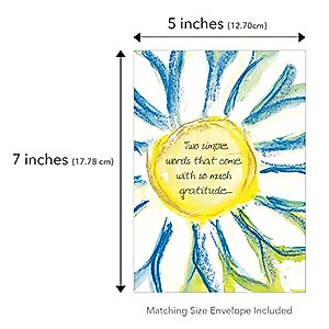 SHADE TREE GREETINGS Thank You Greeting Card (5" x 7") by Art from the Heart | 3 Pack + 3 Envelopes (Two Words of Gratitude)