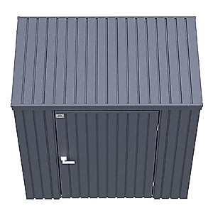 Arrow Shed Elite 6' x 4' Outdoor Lockable Steel Storage Shed Building with Pent Roof, Anthracite