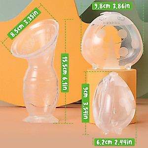 haakaa Silicone Breast Pump 100ml with suction base & Ladybugs Silicone Breast Shell 75ml Combo,Silicone Breast Milk Catcher,Silicone Breast Milk Collector & Nipple Therapy,Must Have for Breastfeeding