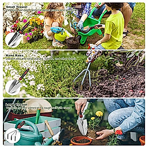 Garden Tool Set Gardening Tools Alloy Steel Hand Tool Garden Tool Sets for Women Kids Starter Kit with Garden Bag, Outdoor Tool, Heavy Duty Gardening Work Set with Ergonomic Handle, Gardening Tools