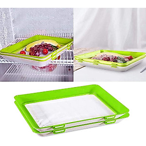 Food Plastic Preservation Tray,Stackable Food Tray Reusable Creative Food Preservation Tray for Food Preservation 2 Pack