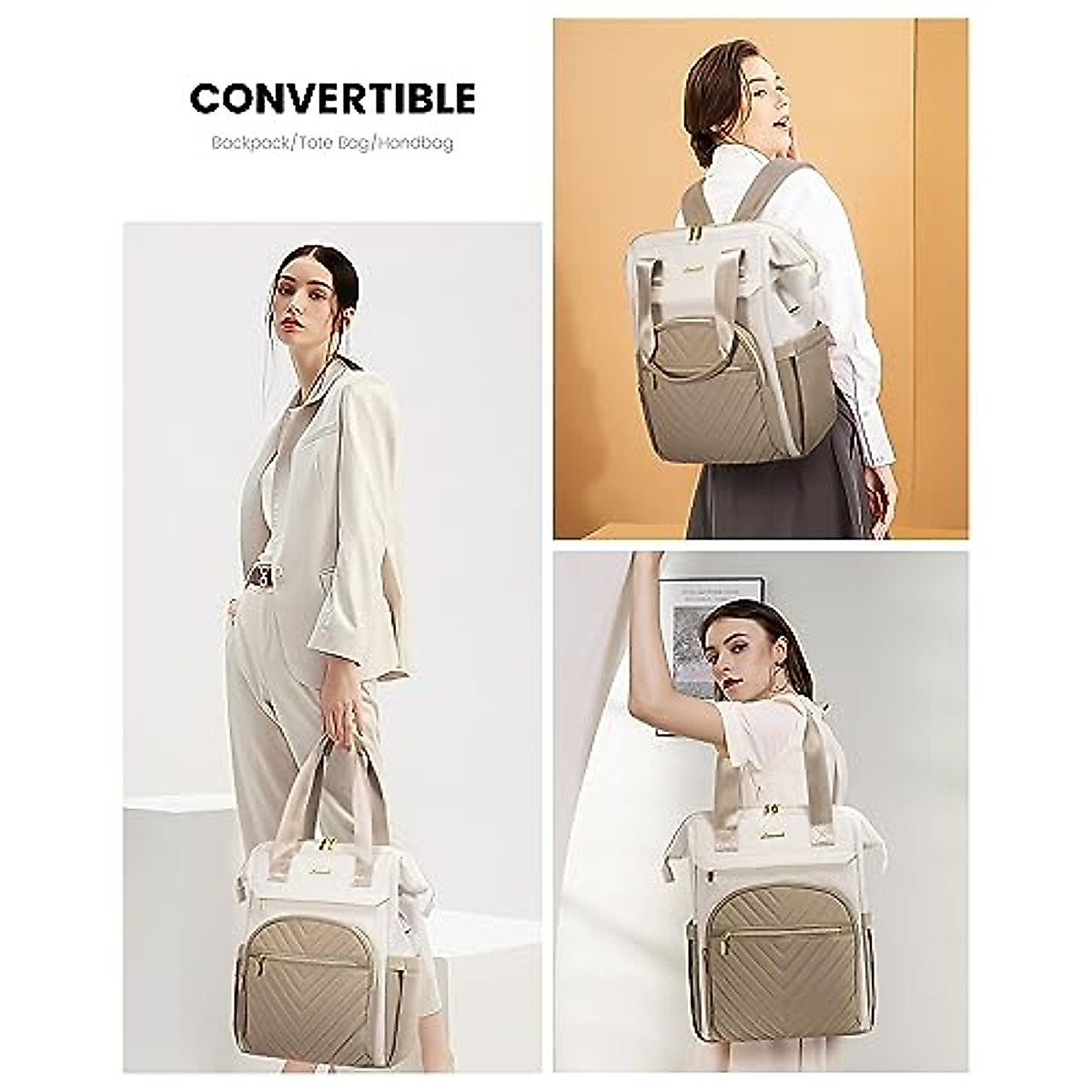 LOVEVOOK Laptop Backpack for Women, 15.6 Inch Work Laptop Bag，Waterproof Teacher Nurse Bag with USB Port,Fashion Travel Bag Business Computer Backpack Purse