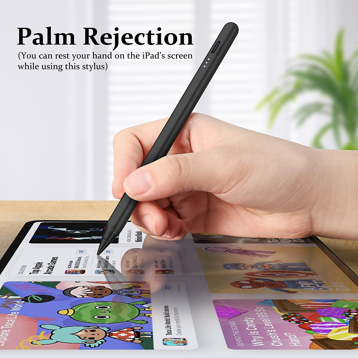 Stylus Pen for iPad W/Palm Rejection Tilt Sensor,13Mins Fully Charged,MEKO Active Apple Pencil iPad Pen Compatible W/iPad 6/7/8/9/10,iPad Pro12.9/11"/M4,iPad Air3/4/5/6,iPad mini5/6(White/Black)