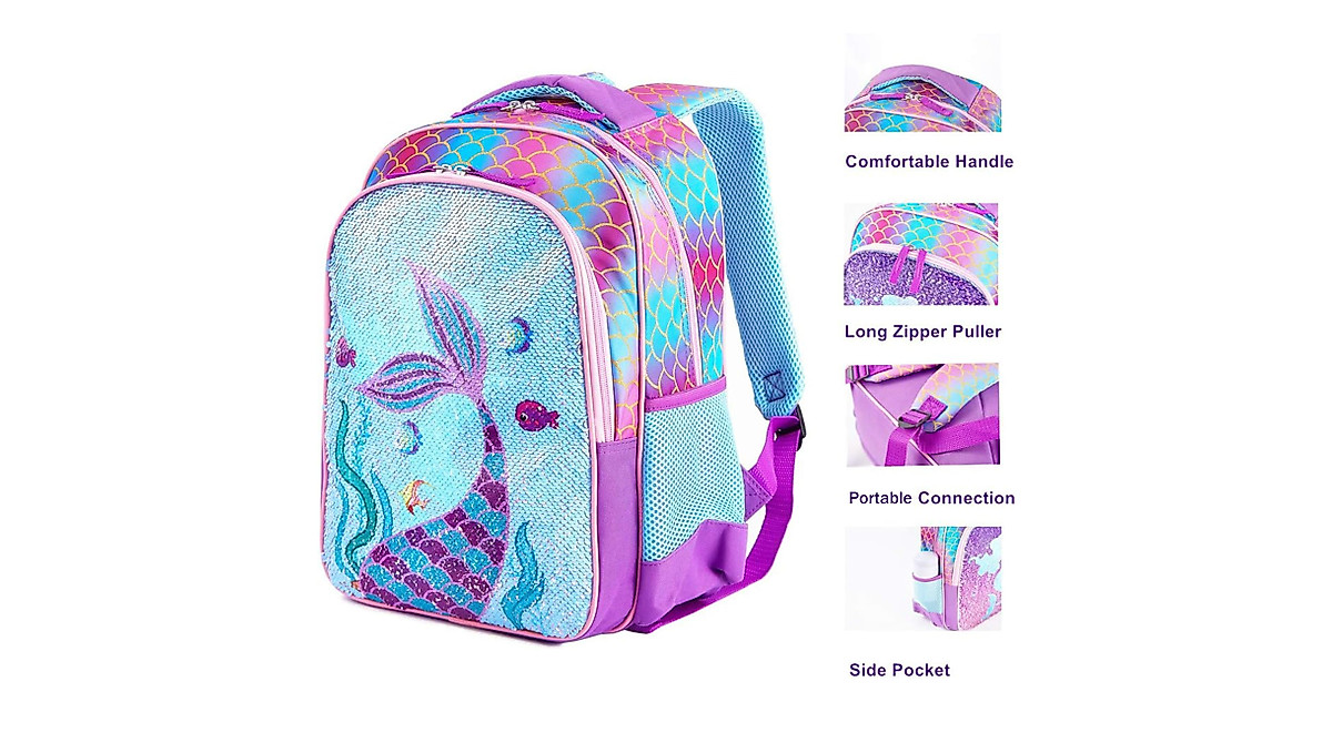 Reversible Sequin School Backpack for Kids | Trendy Mermaid & Unicorn Bag