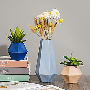 PROGUP Home Décor Boho Vase Set- 3 Small Vases, Modern Rustic Farmhouse Decor,Decorative Vase for Pampas Grass & Dried Flowers,Table, Bookshelf, Mantel and Entryway Decor