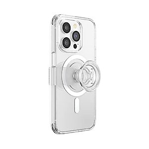 PopSockets iPhone 14 Pro Case with Phone Grip and Slide Compatible with MagSafe, Phone Case for iPhone 14 Pro, Wireless Charging Compatible- Clear