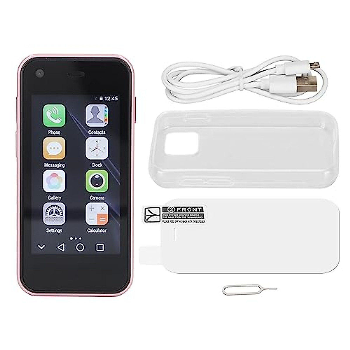 Rosvola Small 3G Smartphone, Quad Core 2.5 Inch Cellphone for Kids for Everyday Life (Pink)