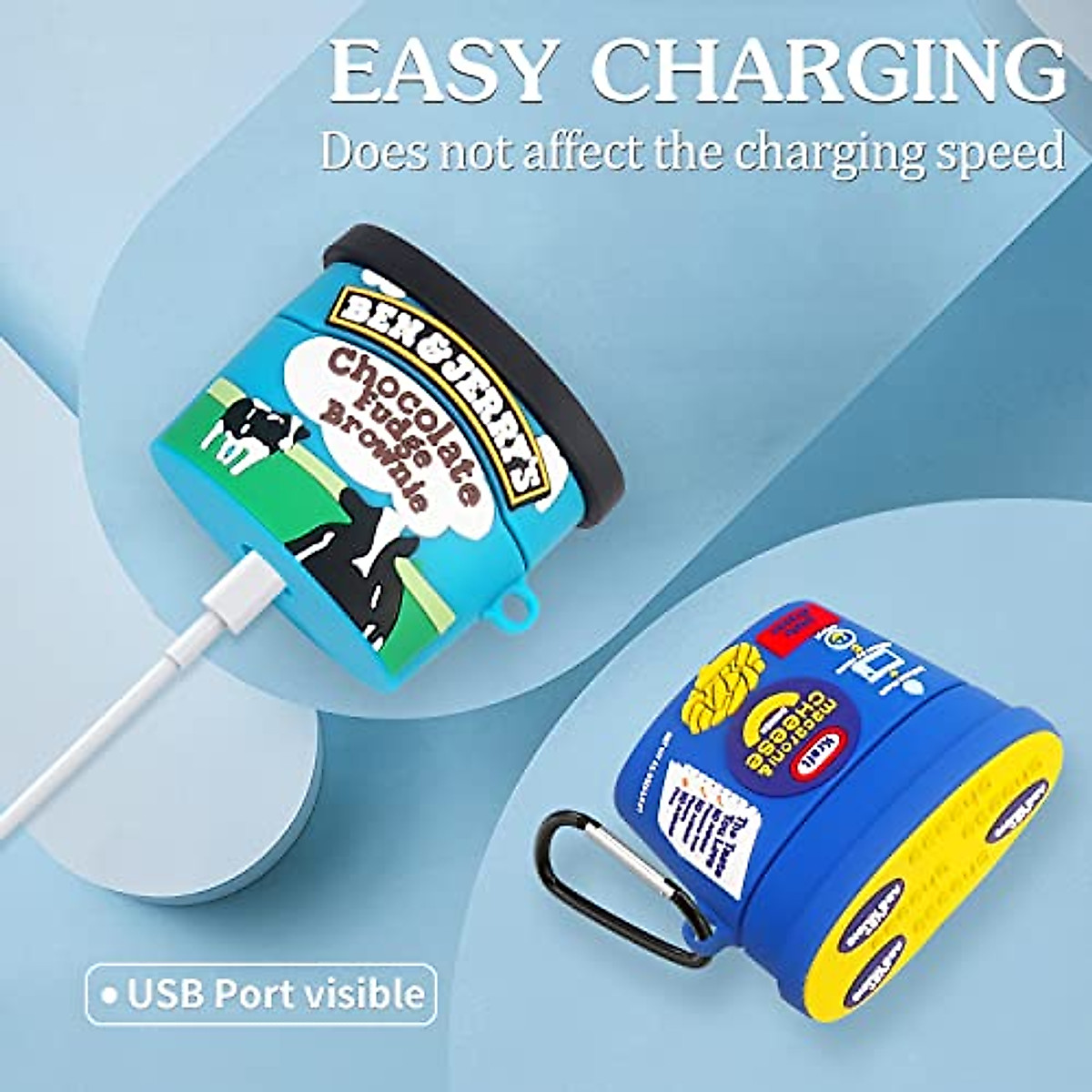 3Pack Food Case for AirPods Pro Case, Alquar Cute Kawaii Cheese Reese's Chocolate Fudge Cartoon Silicone Cases Shell, Unique 3D Funny Fun Design Protectiver Skin AirPods Pro Case Cover for Girls Women