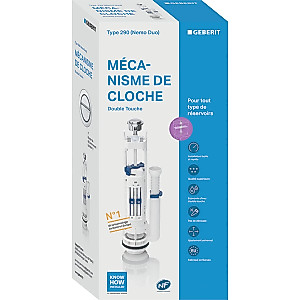 Geberit - Discharge Mechanism Geberit 290 Series, Double Discharge: Bright Chrome (282.302.21.2)