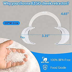 EZGO Teeth Whitening Gel Refill Pack, Remineralization Gel for Reducing Teeth Sensitivity, Teeth Whitening Cheek Retractor (Size M), Dental Mouth Opener