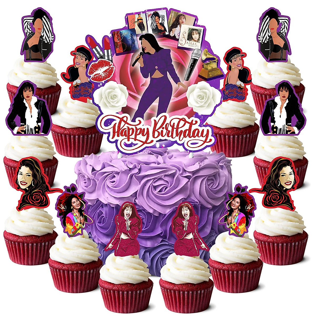 Valentina Buck Selena Party Supplies Cake Topper Cupcake Toppers Balloons Singer Birthday Favors Decorations for Boys Girls