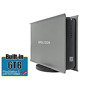 Avolusion PRO-5X Series 6TB USB 3.0 External Gaming Hard Drive for PS5 Game Console (Grey) - 2 Year Warranty