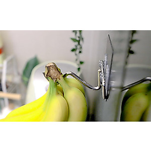 FLYBOT Banana Compact Adhesive Hanger - Solid Stainless Steel, Prolong Freshness, Neat Storage, Easy Installation, Durable, Rust-Resistant