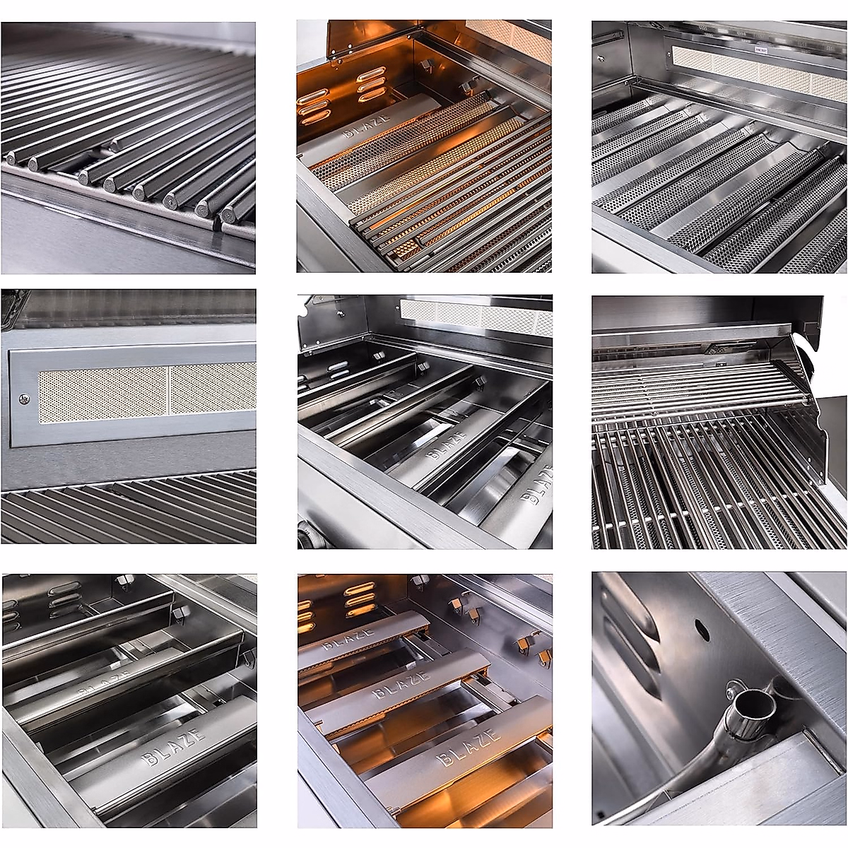 BLAZE BBQ Outdoor Package of 32” LTE Built-in Gas Grill, Dop-In Single Side Burner, 32” Door & Two Drawers Combo, 20” Compact Refrigerator and Accessories (Grill Cover, Fridge Trim and Rotisserie Kit)