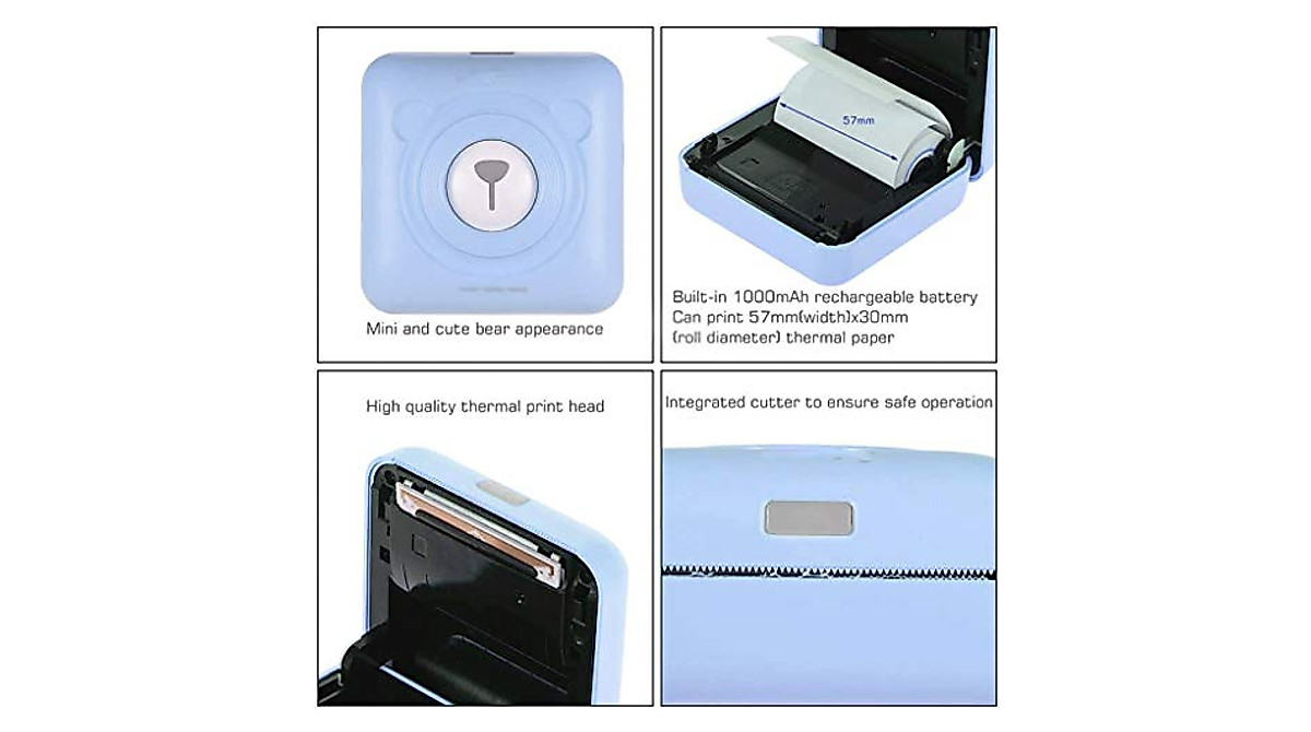 Mini Portable Thermal Printer for Stickers, Photos & Receipts