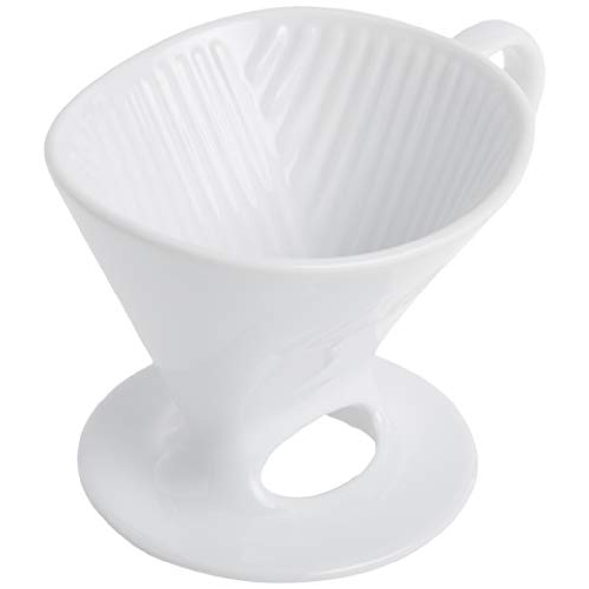 Melitta 1 Cup Porcelain Pour-Over Cone Coffeemaker, Glossy White